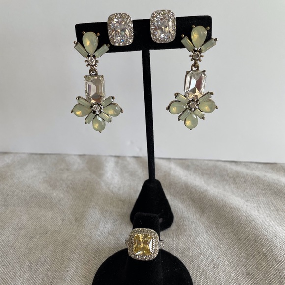 Banana Republic | Jewelry | Glam Cz Earrings And Ring Jewelry Bundle ...
